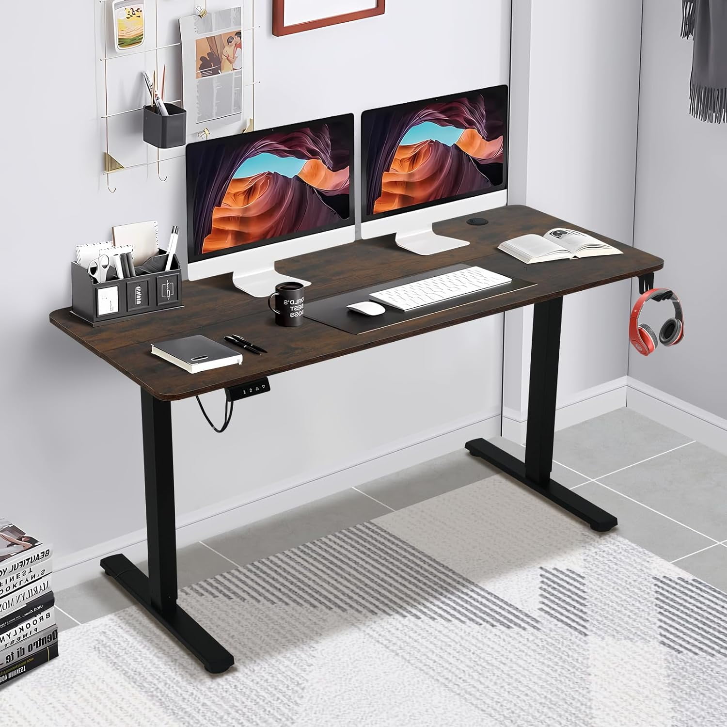 Dkelincs 55"×24" Electric Height Adjustable Standing Desk Home Office ...