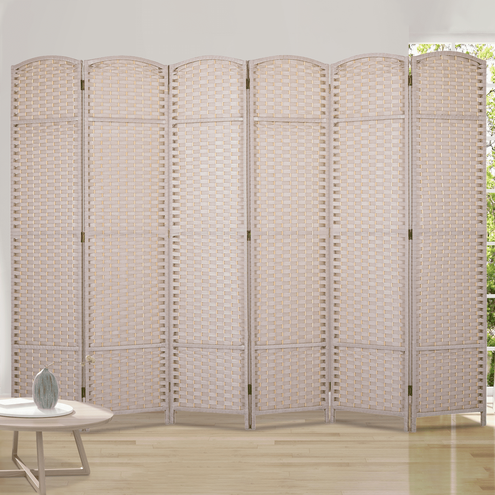 Dkelincs 6 Panel Room Dividers 5.6 FT Tall Portable Privacy Screen ...