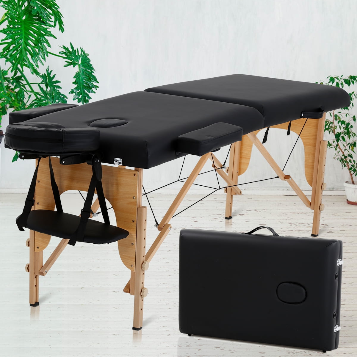 Dkelincs 73 inch Massage Table 2 Folding Adjustable Massage Bed Wood ...