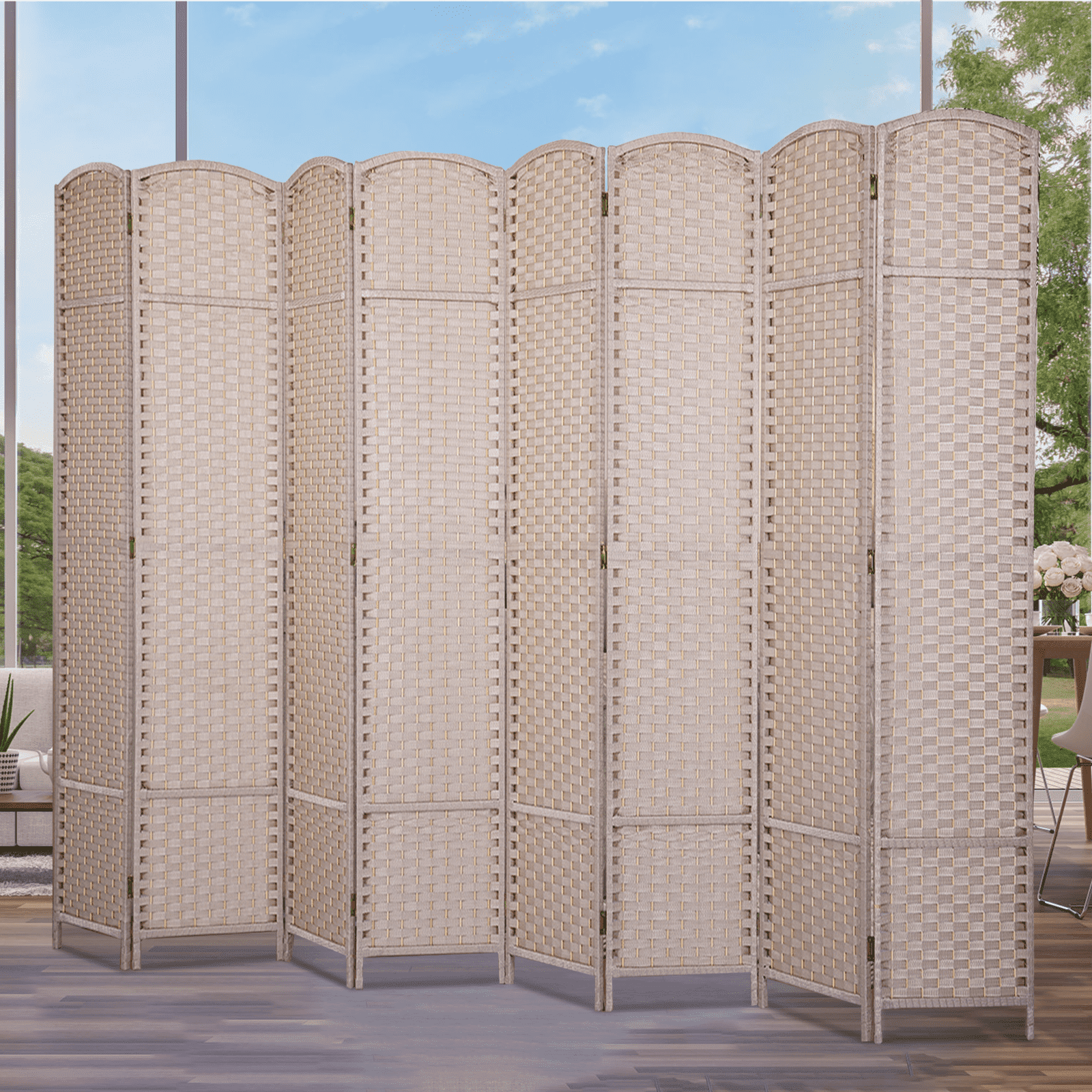 Dkelincs 8 Panel Room Dividers 5.6 FT Tall Portable Privacy Screen ...