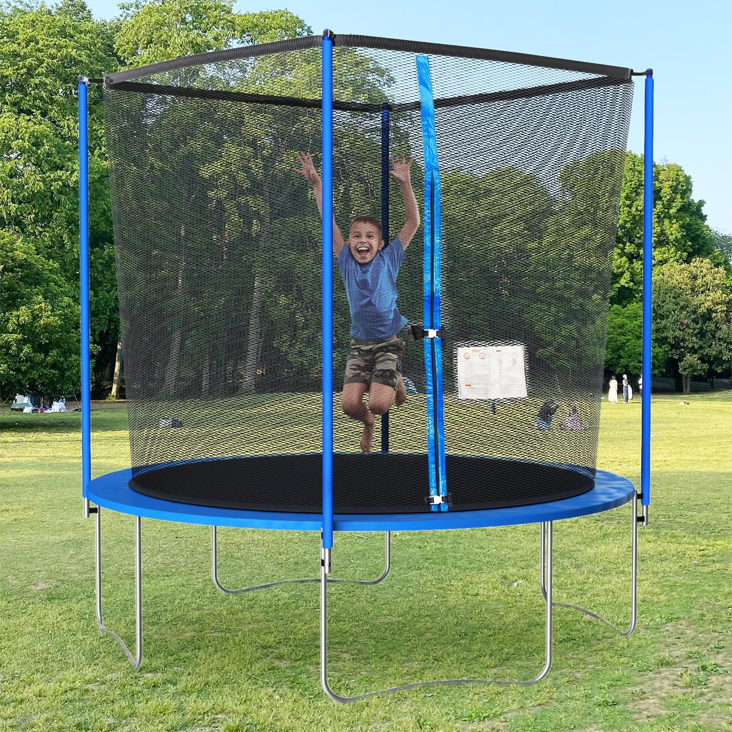 Dkelincs 8FT Trampoline with Safety Enclosure Net Recreational ...