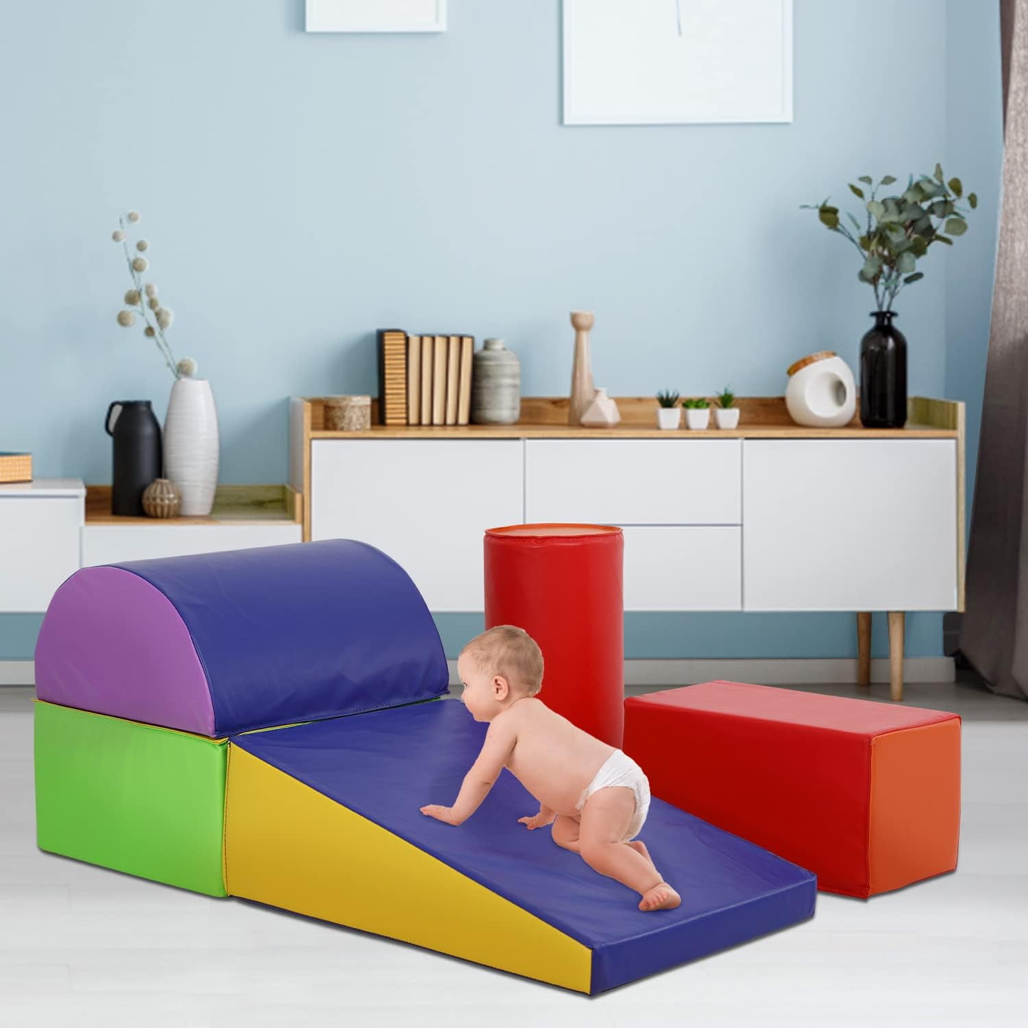 Dkelincs Climbing Toys for Toddlers 1-3, 5-Piece Crawl and Climb Foam ...