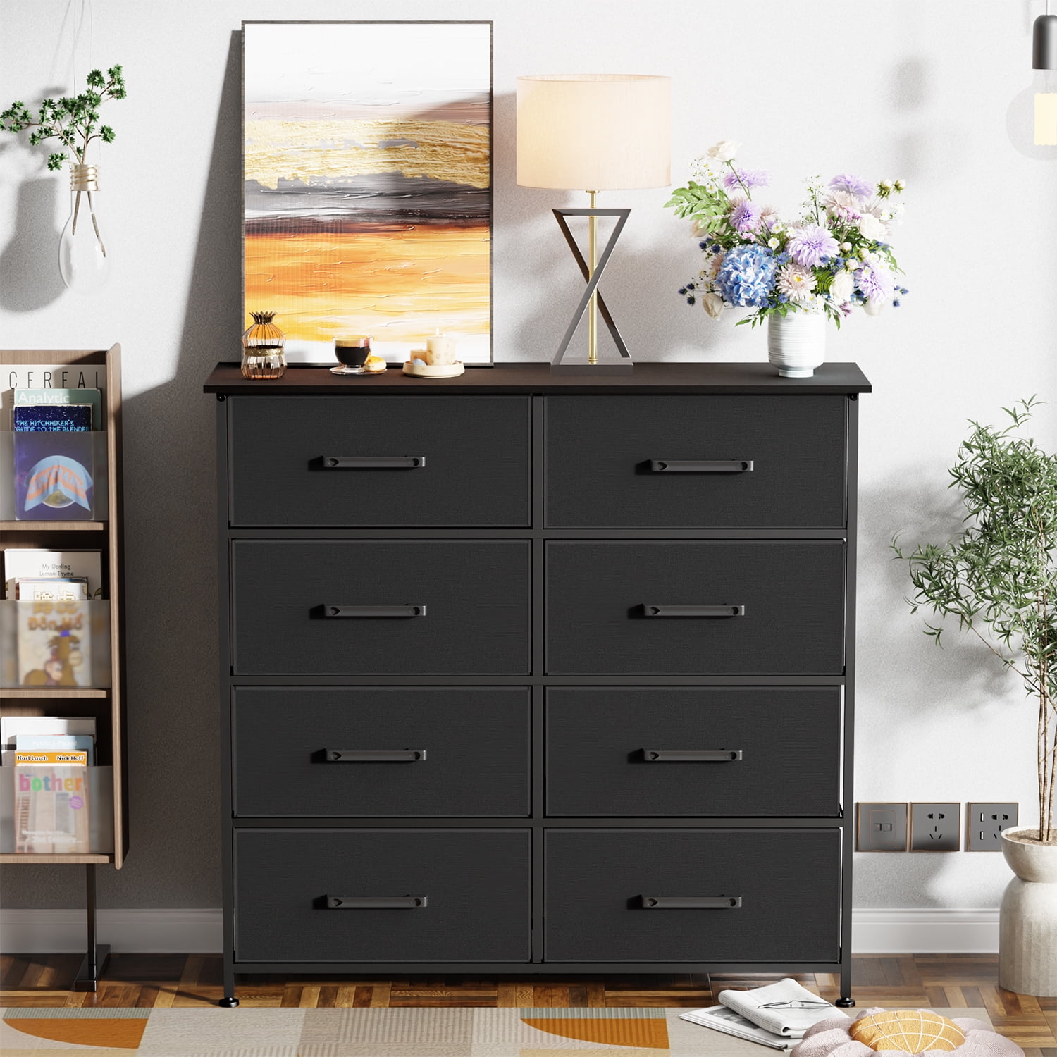 Dkelincs Dresser with 8 Storage Drawers for Bedroom, Wide Fabric Closet ...