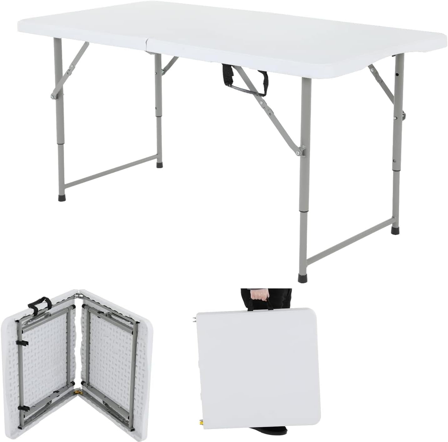 Dkelincs Folding Table 4 Foot Portable Picnic Table Plastic Folding ...