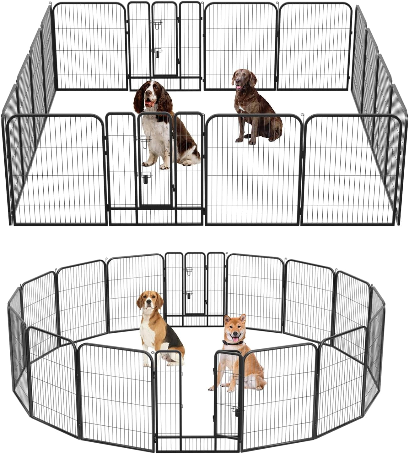 Dkelincs Heavy Duty Dog Playpen Extra Large 16 Panels 40"H Folding ...