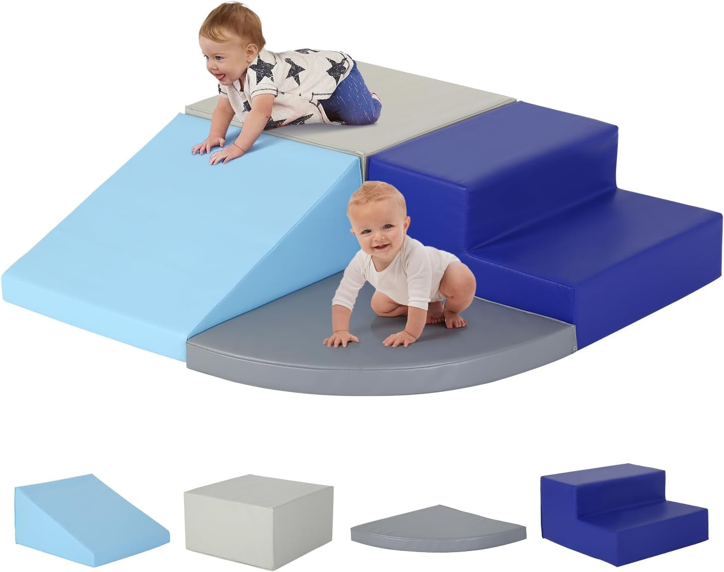 Dkelincs Kids Corner Climber 4-Piece Set Climbing Toys for Toddlers 1-3 ...