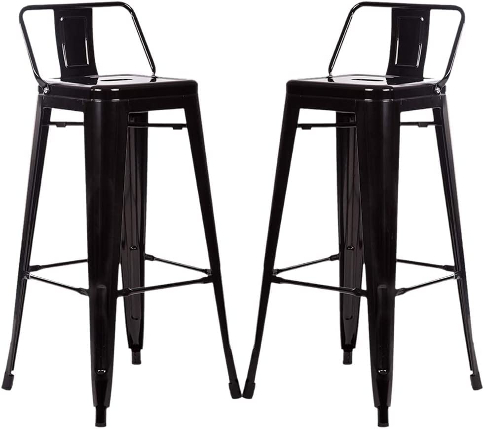 Dkelincs Metal Bar Stools Set of 2 Industrial Counter Height Barstools ...