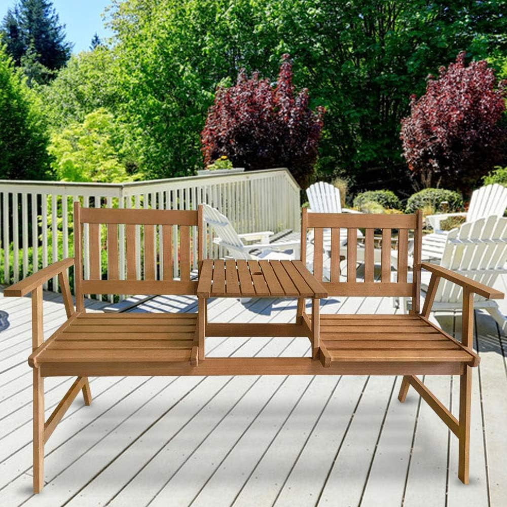 Dkelincs Outdoor Furniture Set, Wooden Garden Bench Patio Park Bench ...