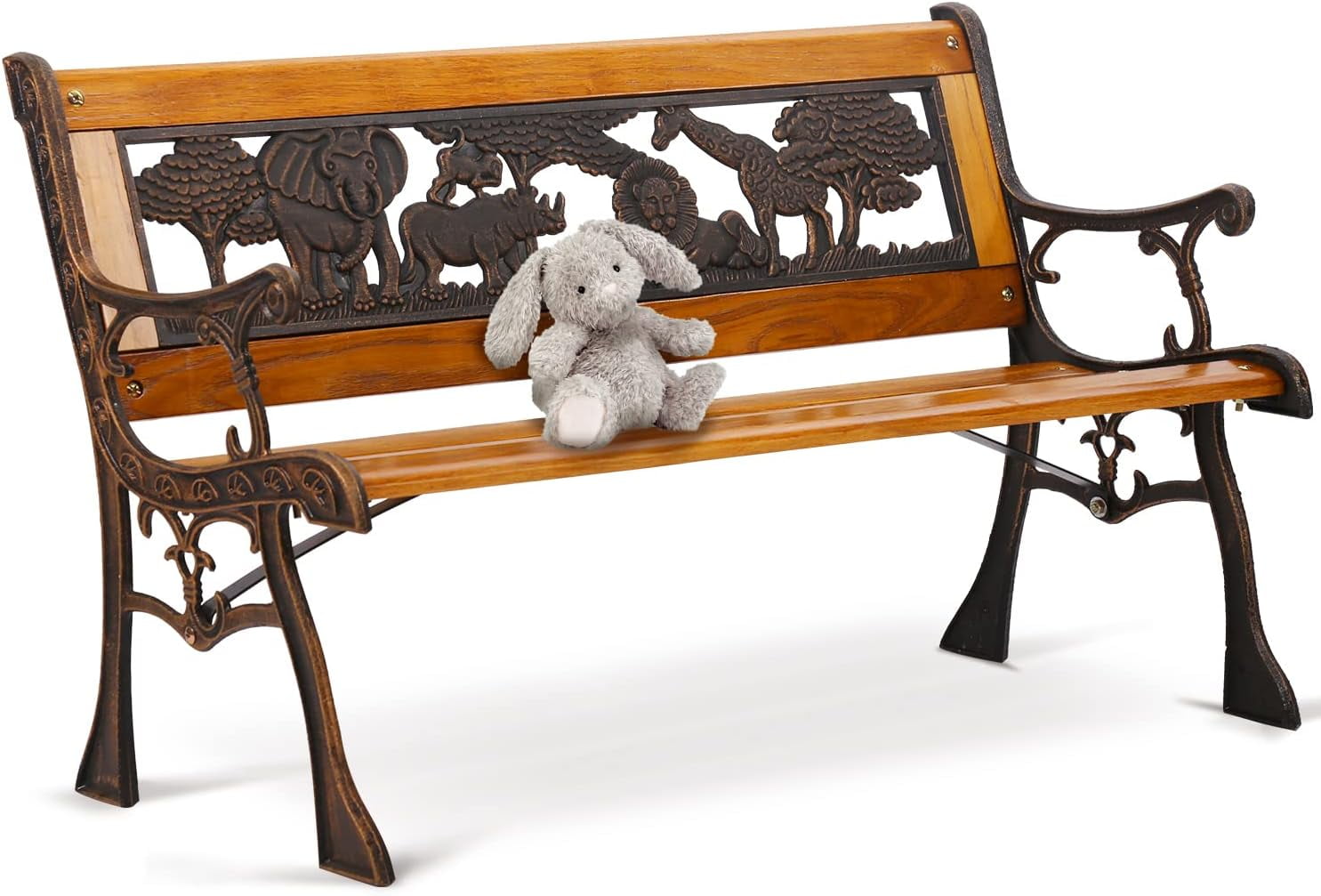 Dkelincs Outdoor Kids Garden Bench Small Patio Park Bench Metal ...