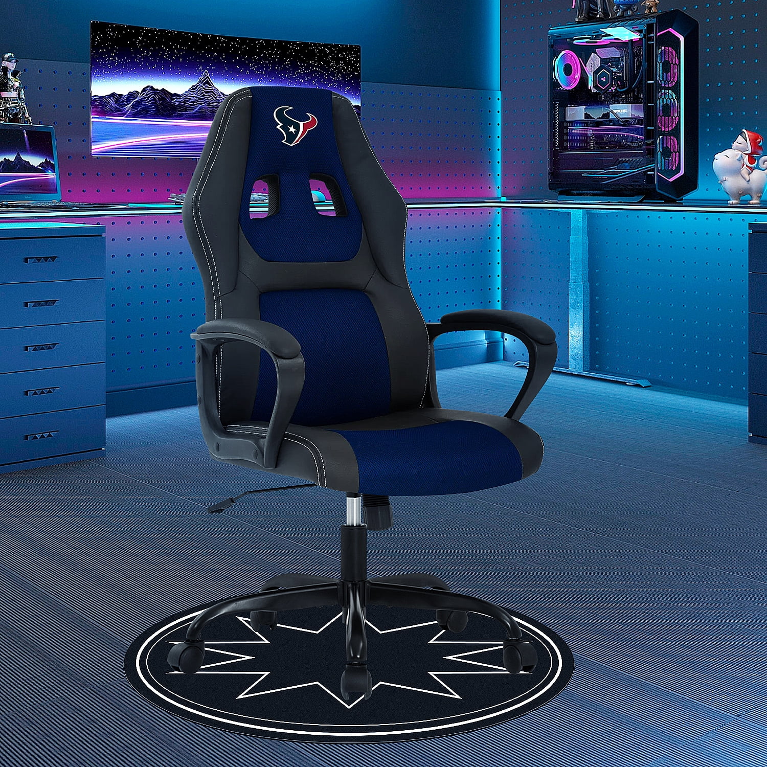 Dkelincs Ergonomic PU Leather PC Gaming Chair with Adjustable Features ...