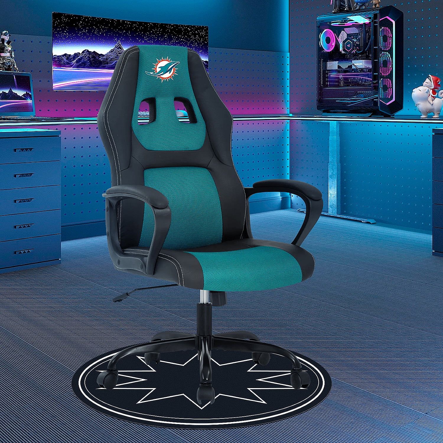 Dkelincs Gaming Desk Chair, Ergonomic Office Chair, Blue MIA, PU ...