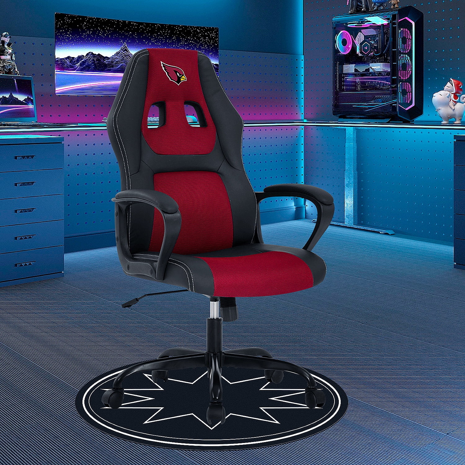 Dkelincs Ergonomic PU Leather PC Gaming Chair with Adjustable Arms ...