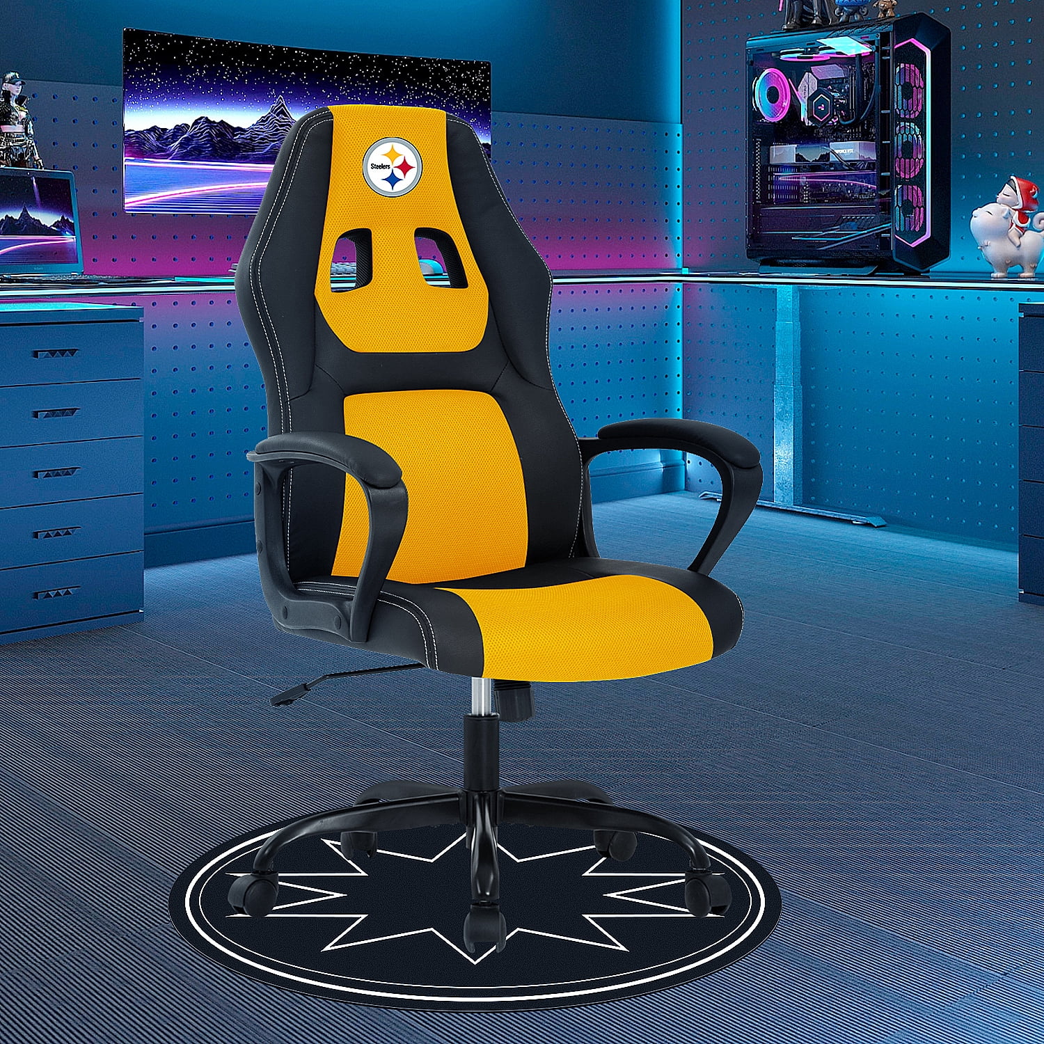 Dkelincs Ergonomic Gamer Chair - PU Leather, Adjustable Lumbar Support ...