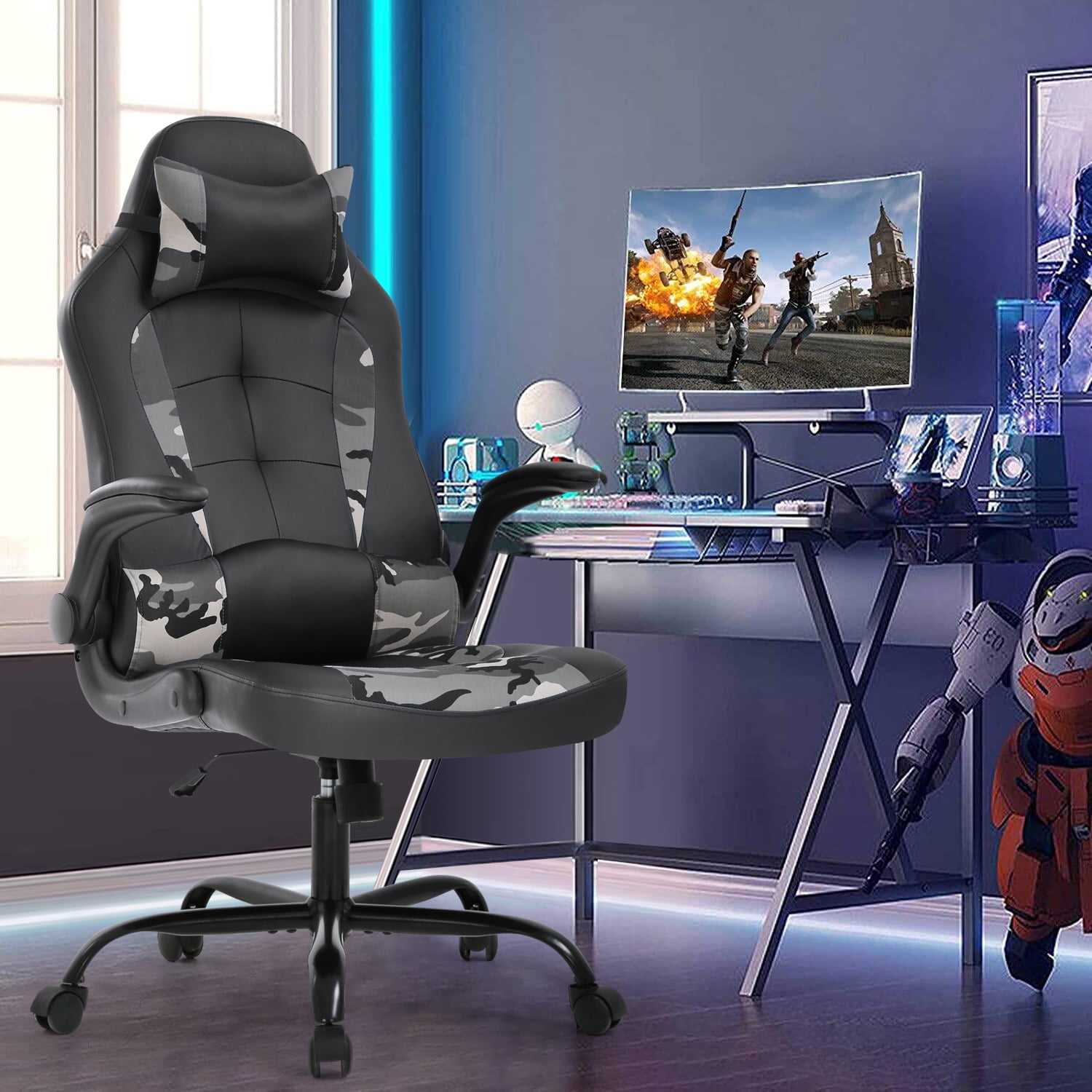 Dkelincs PC Gaming Chair Ergonomic Office Chair with Lumbar Support ...