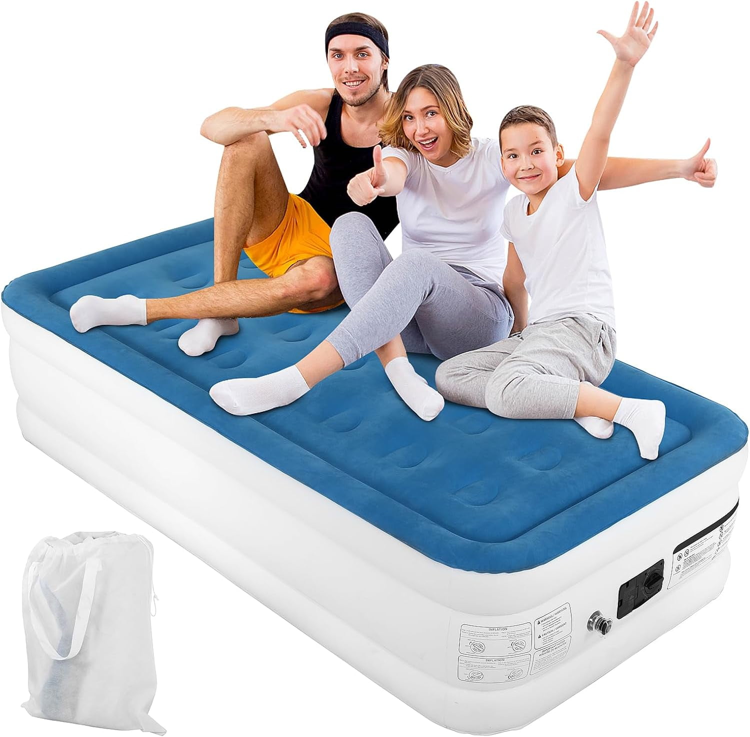 Dkelincs Portable Air Mattress with Built-in Pump Quick-Inflatable ...