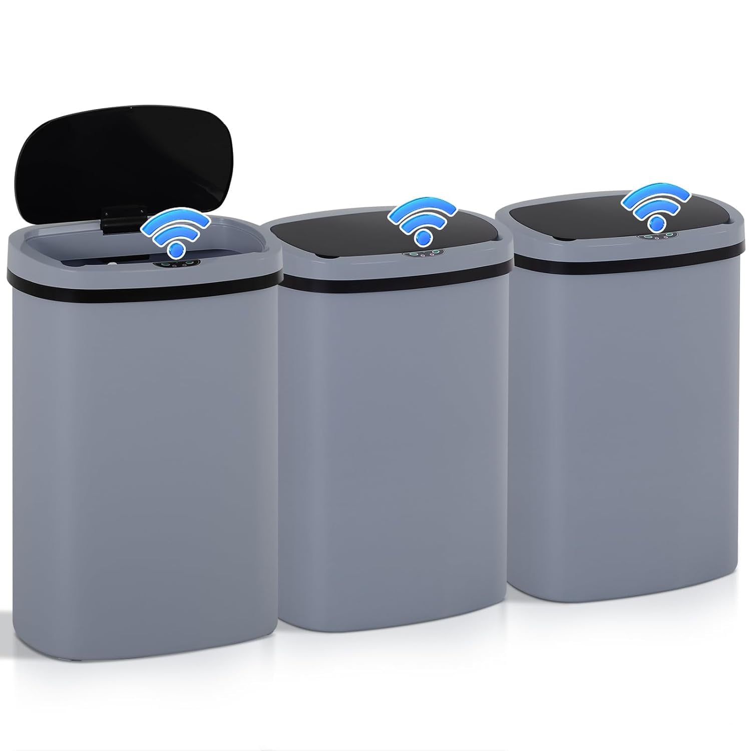 Dkelincs Trash Can 13 Gallon Automatic Kitchen Trash Can Touch Free ...