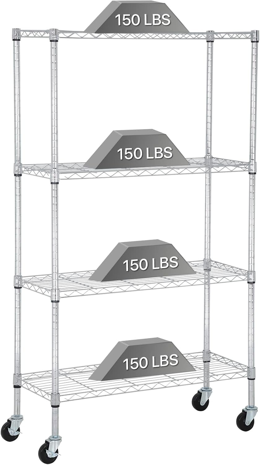 Dkelincs Wire Shelving Unit 36''L×14''W×62''H NSF Metal Storage Shelves ...