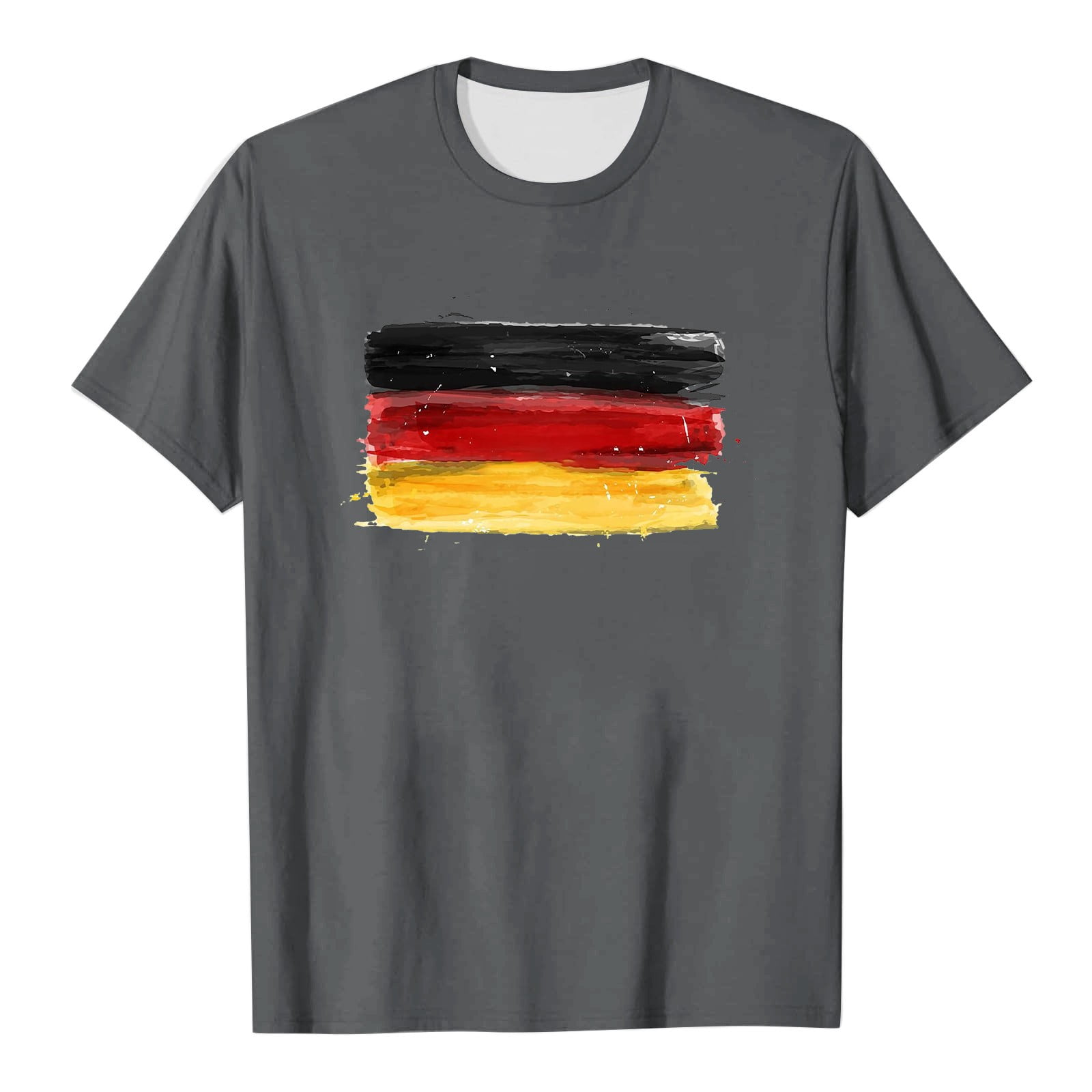 DkinJom Lady's Summer Short Sleeve German Flag Printed Round Neck T ...