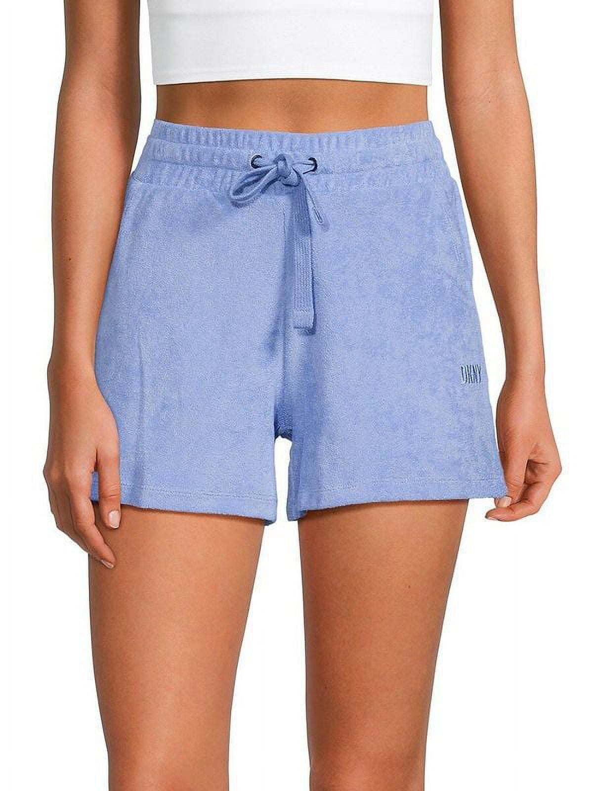DKNY Sport Womens Terry Cloth Relaxed Shorts Hydrangea L - Walmart.com