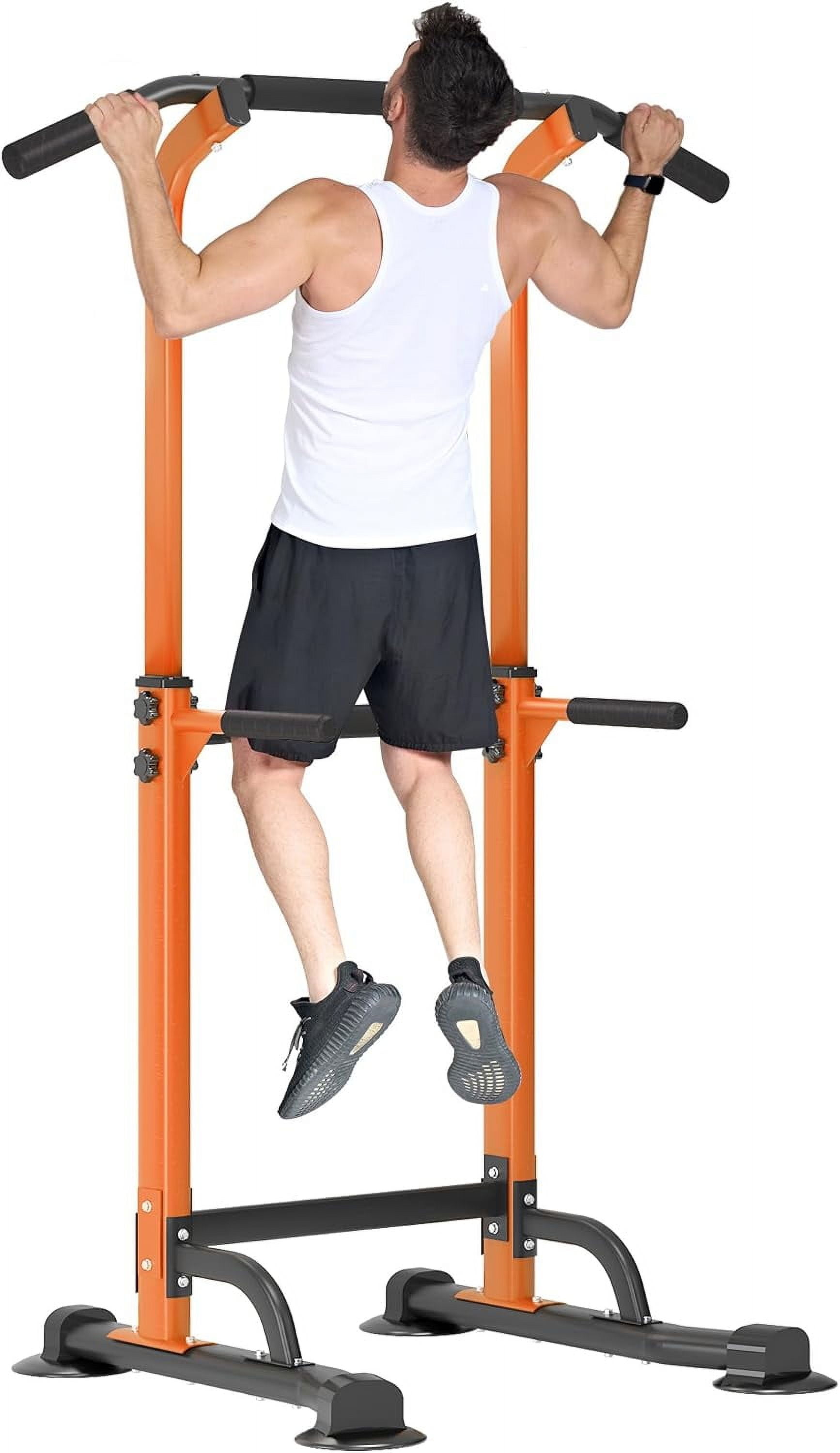 Dland Power Tower Pull Up Bar Dip Station and Height Adjustable Dip Bar ...