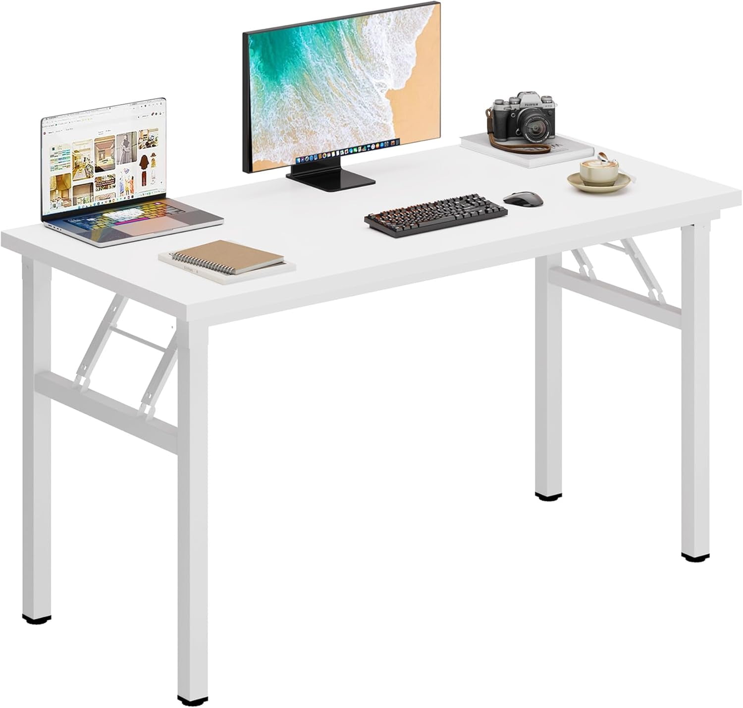 DlandHome 47 inches Folding Table Computer Desk Portable Table Activity ...