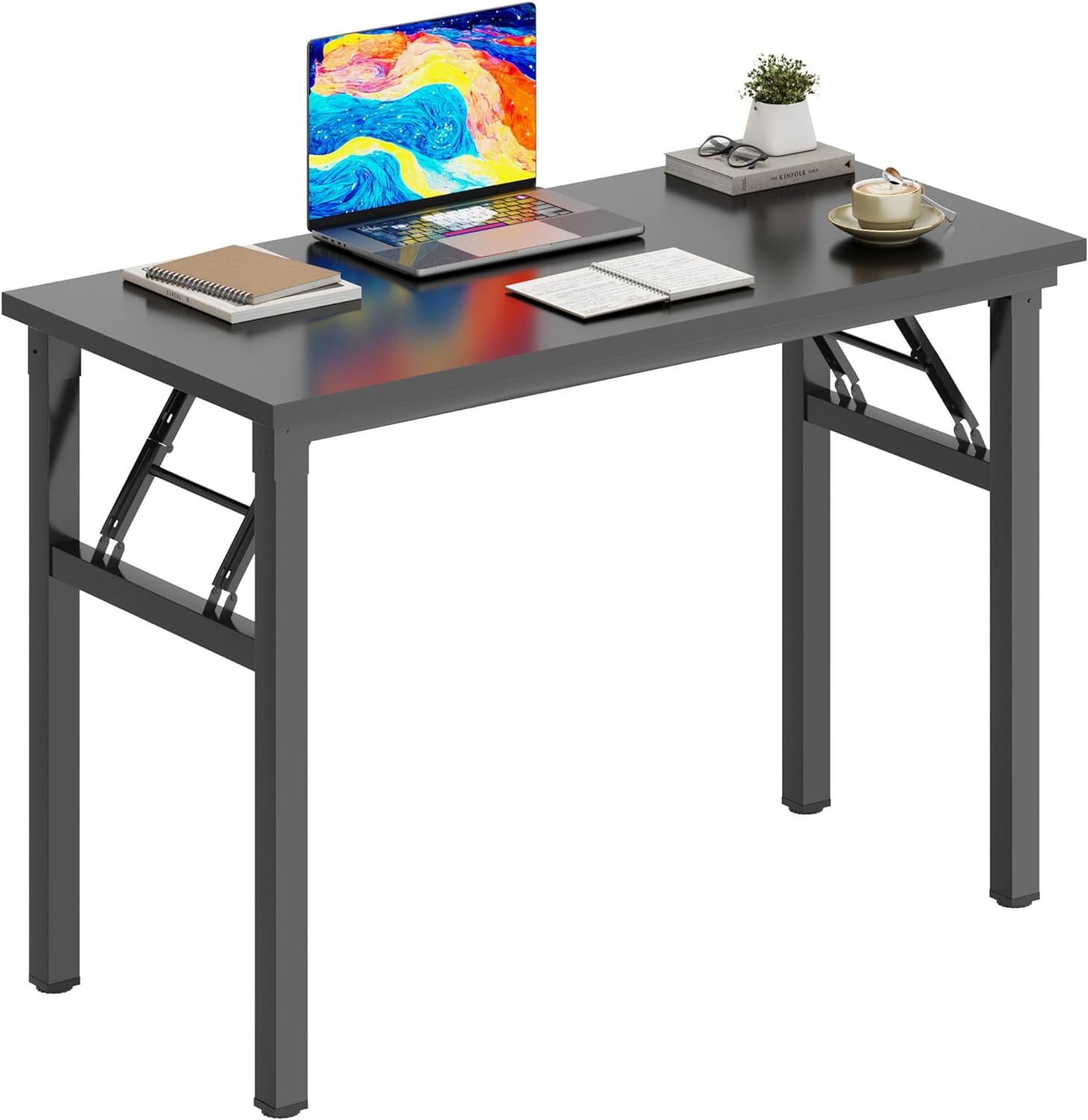 DlandHome Folding Desk Small Desk 31.5 inches Small Computer Desk for ...