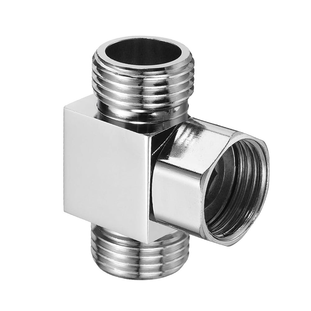 Dleadar 3-Way G1/2 Outlet Shower Diverter Valve T-Adapter Shower Hose ...