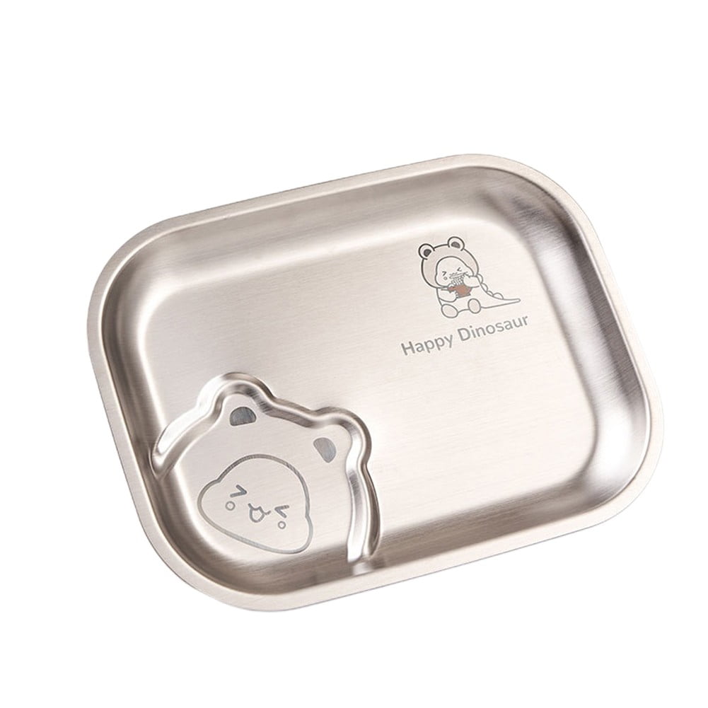Dleadar 304 Stainless Steel Dinner Plate Shatter-Proof Snack Plate ...