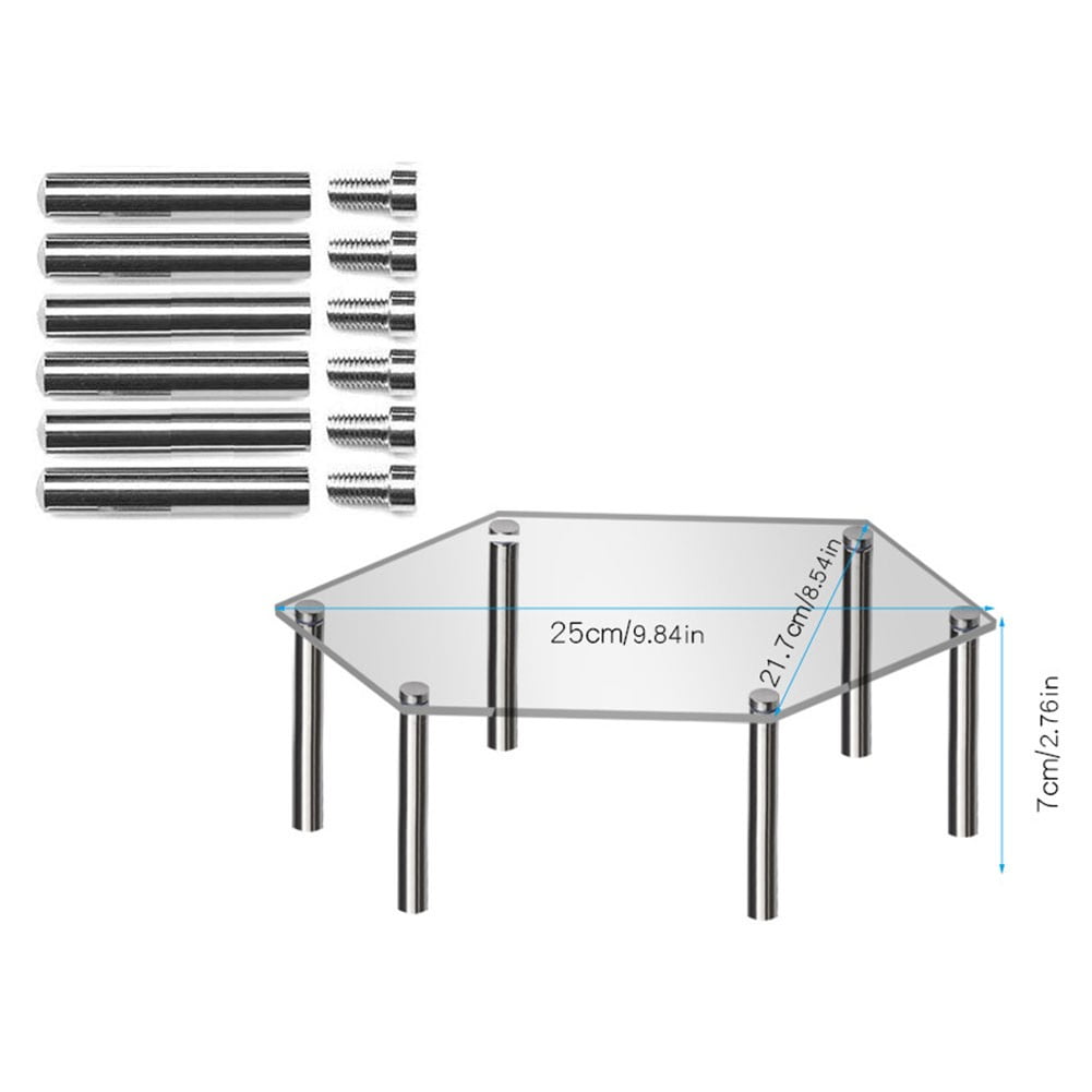 Dleadar Acrylic Cake Display Board hexagon Cake Edge Smoother Tray ...