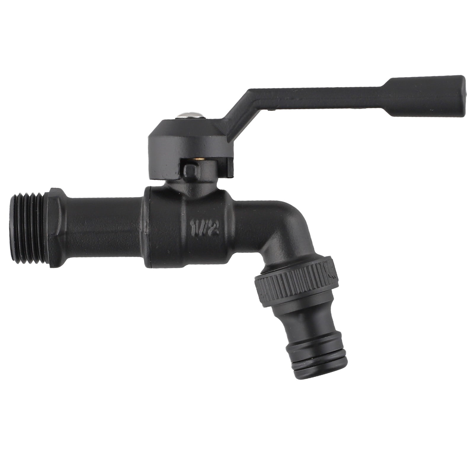 Dleadar Black Brass Garden Hose Faucet 1/2 Inch Dual Outlet Outdoor ...