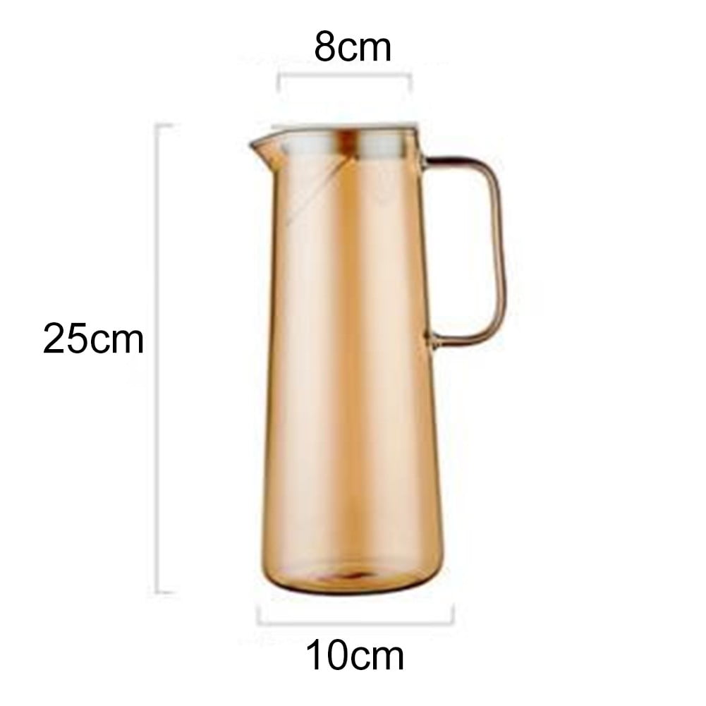 Dleadar Glass Carafe With Lid Heat Resistant Cooler Water Pot ...