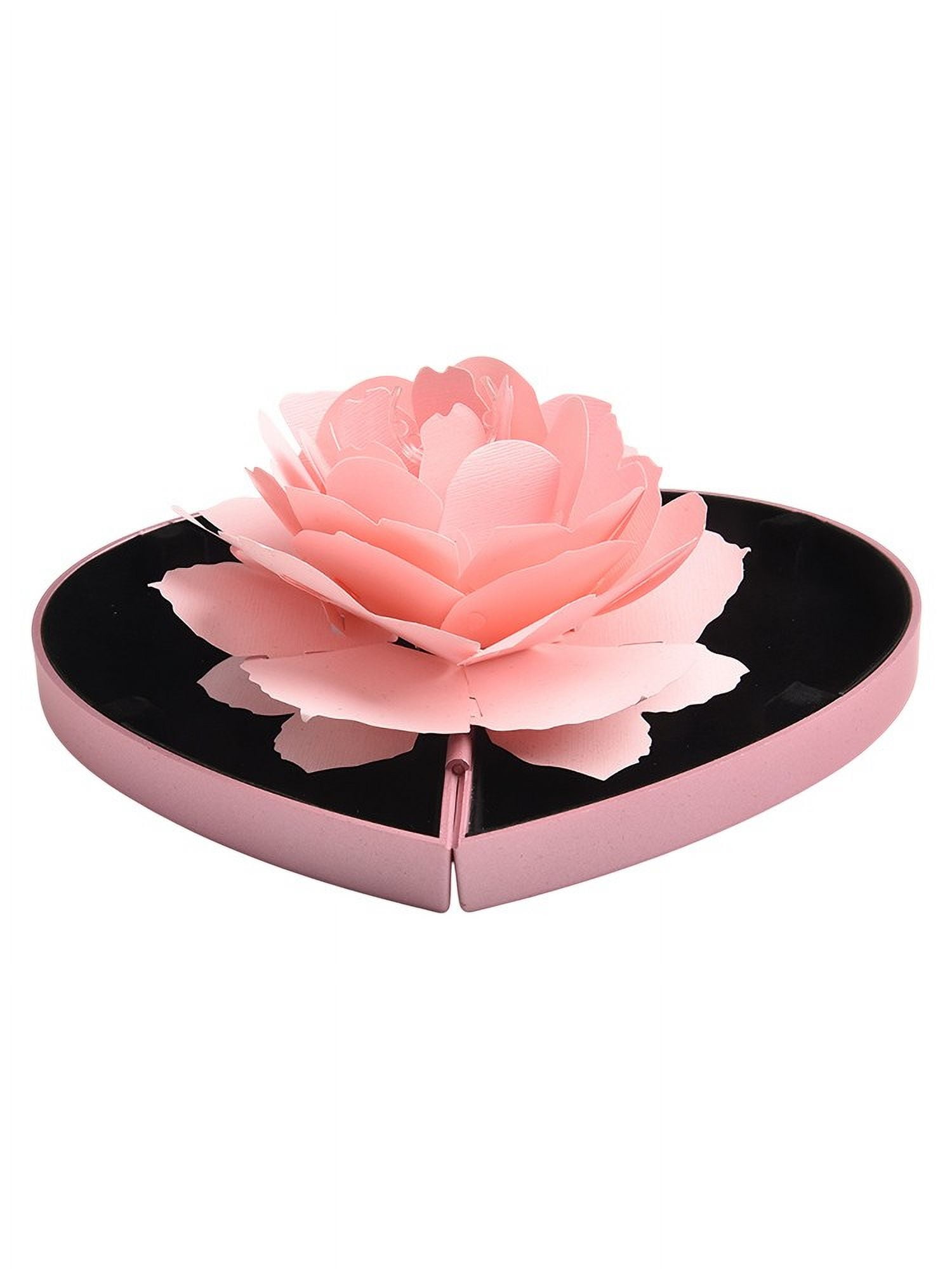 Dleadar Heart-shaped rose rotating ring box Creative flower lifting ...