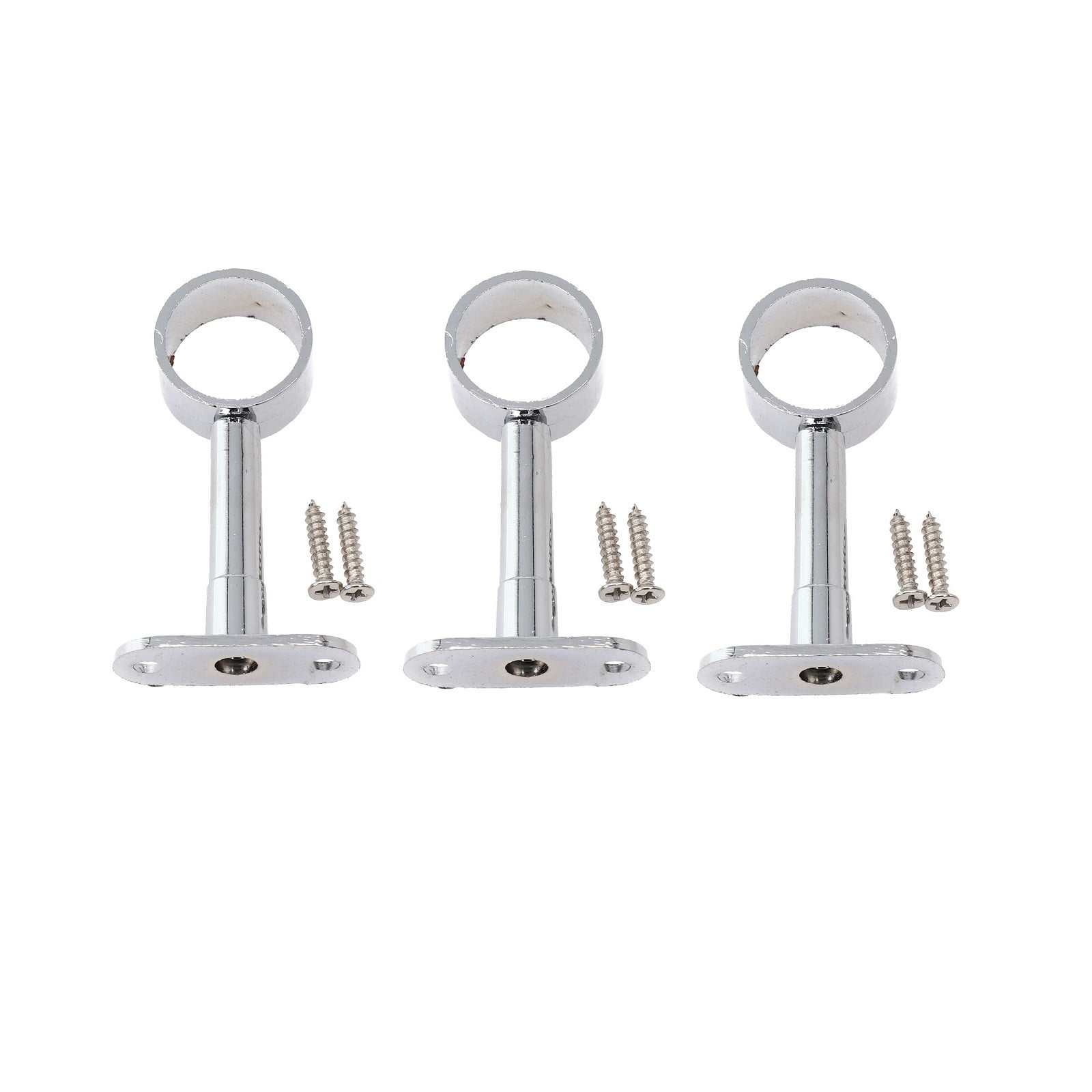 Dleadar Round Chrome Centre Support Bracket For Wardrobe Rail Rod ...