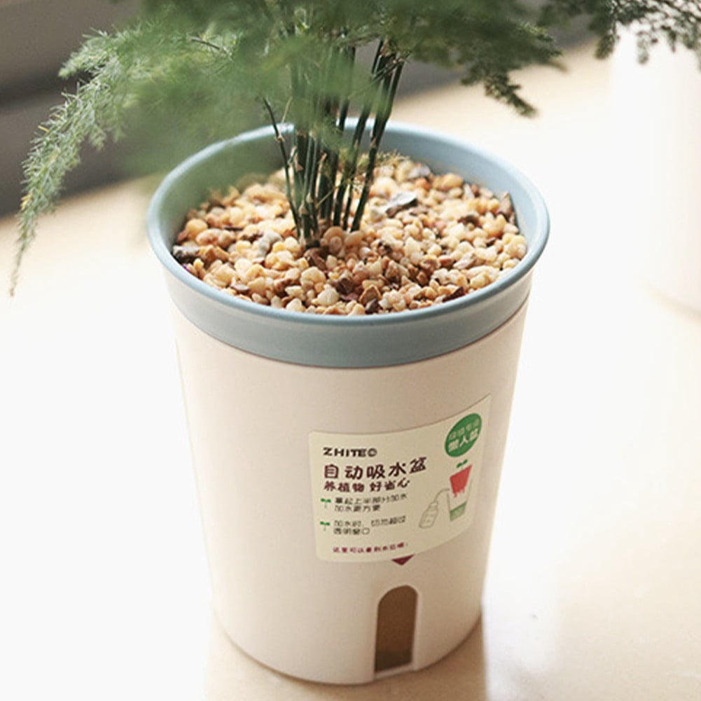 Dleadar Self-Watering Flower Pot Double Layer Plastic Garden Flower Pot ...