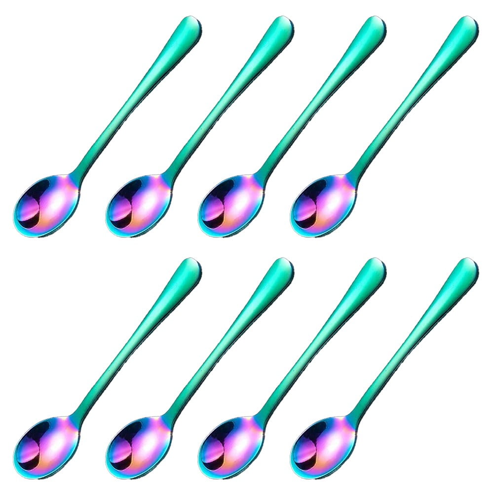 Dleadar Tiny Stainless Steel Spoons Set of 8 for Spices Jars Salt Sugar and Pepper House ...