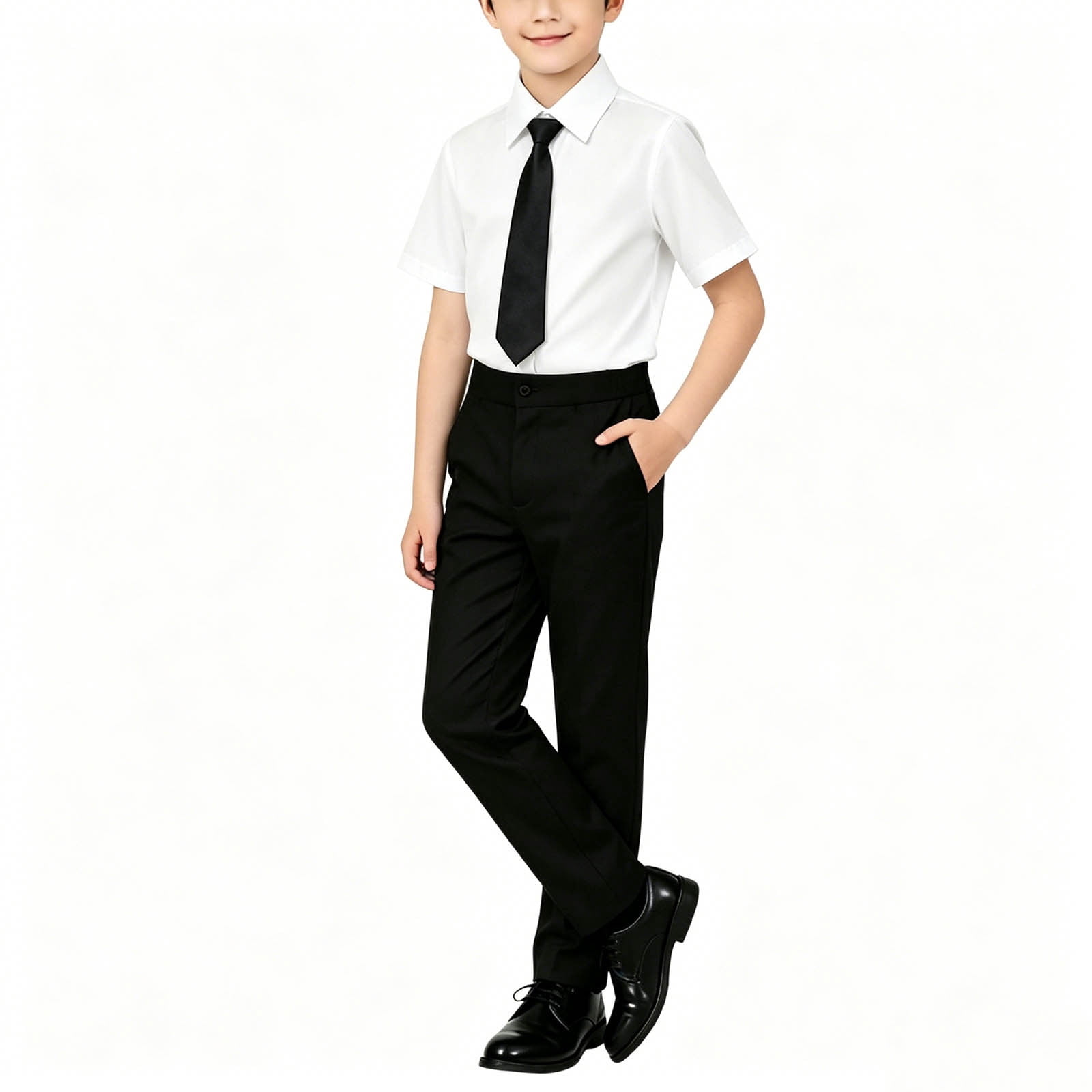 Dlentnea 3 Piece Sets for Boy Formal Suit Dress Uniform School Button ...