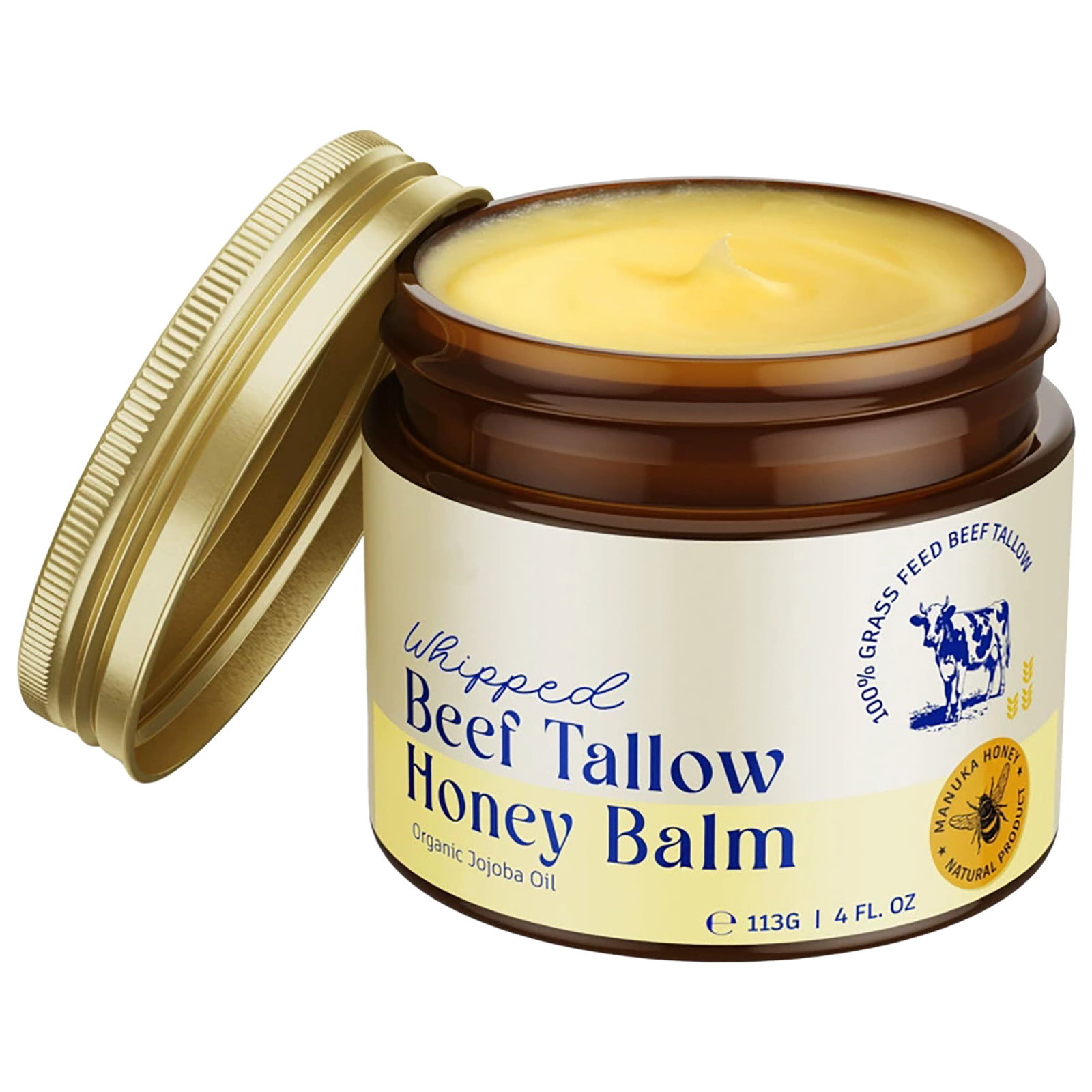 Dlrvadru Beef Tallow Balm for Skin, Grass Fed Beef Tallow Honey ...