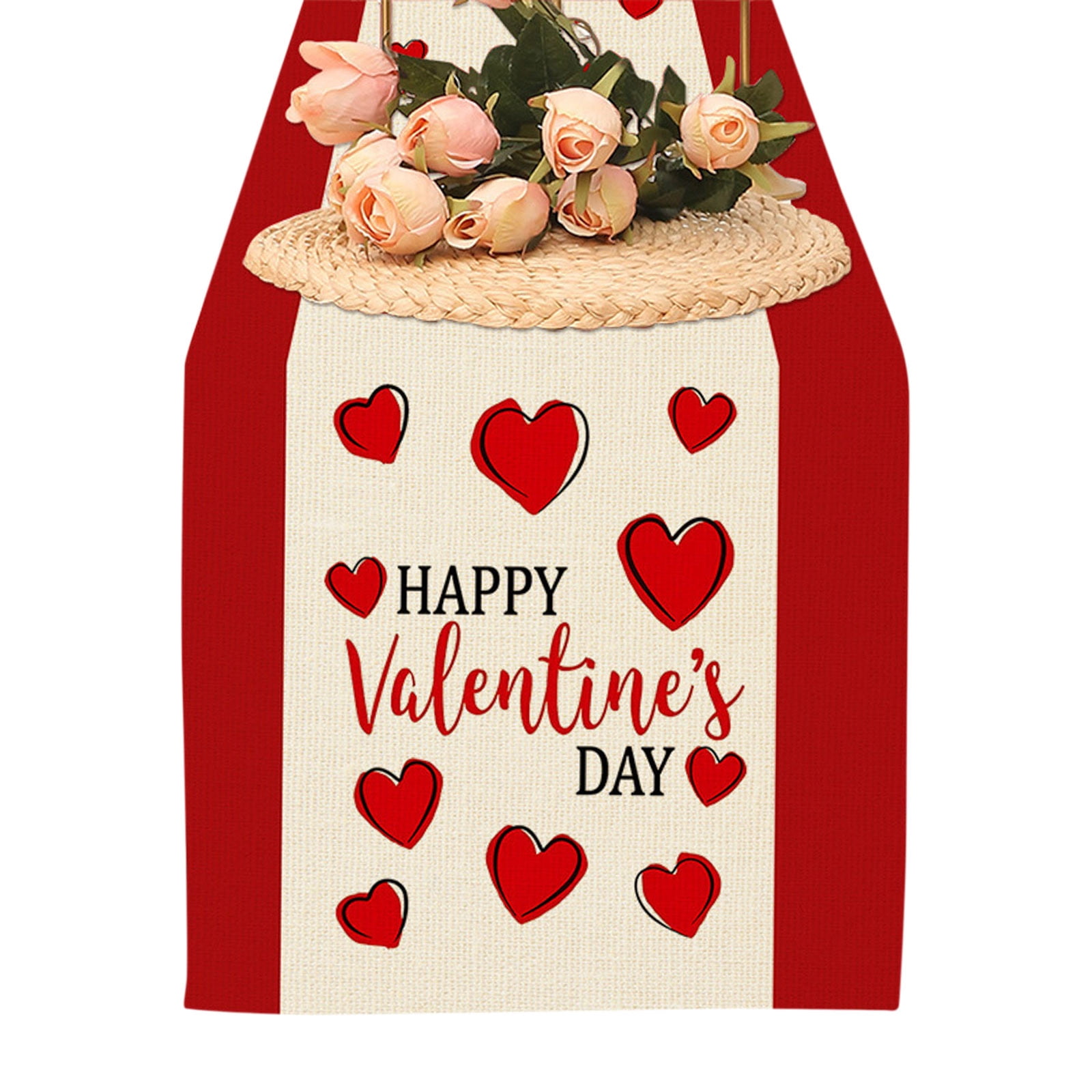 Dlrvadru Valentine's Day Table Flag Old Man Flower Love Pattern Home ...