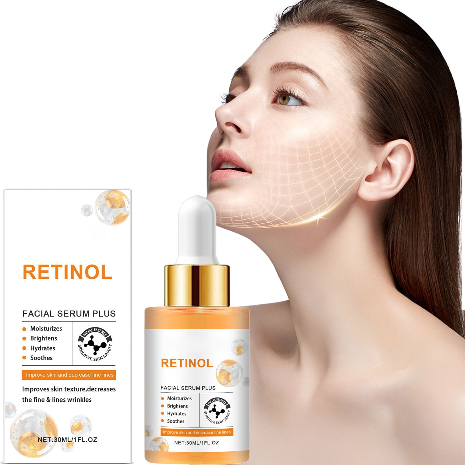 Dlrvadrua Anti Againg Face Serum for Women,Vitamin C/Hyaluronic-Acid/Retinol Serum For Face,1 oz ...