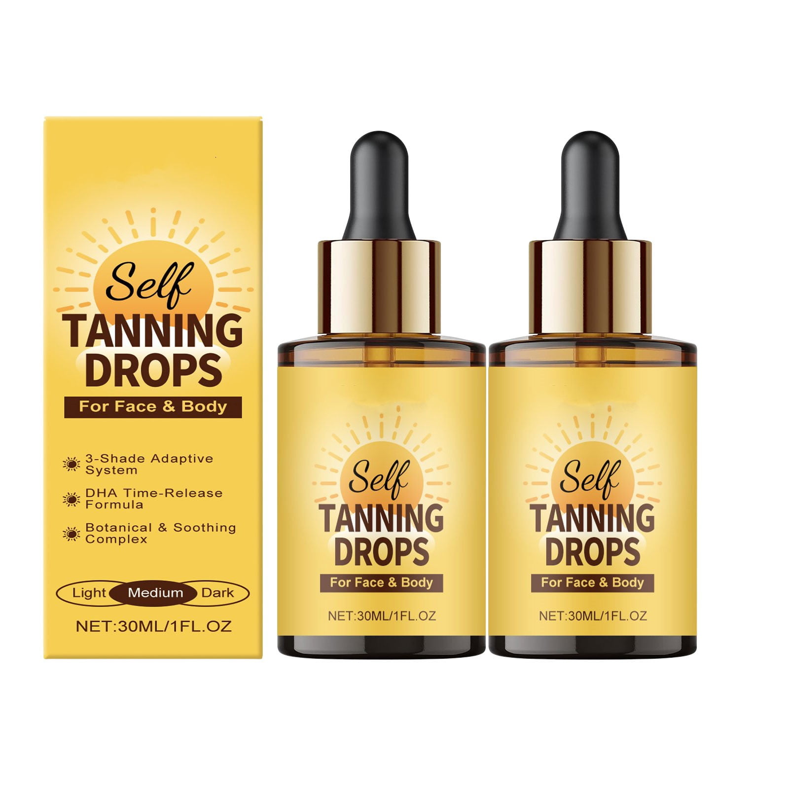 Dlrvadrua Facial Self Tanning Drops, Self Tanning Drops for Face & Body ...