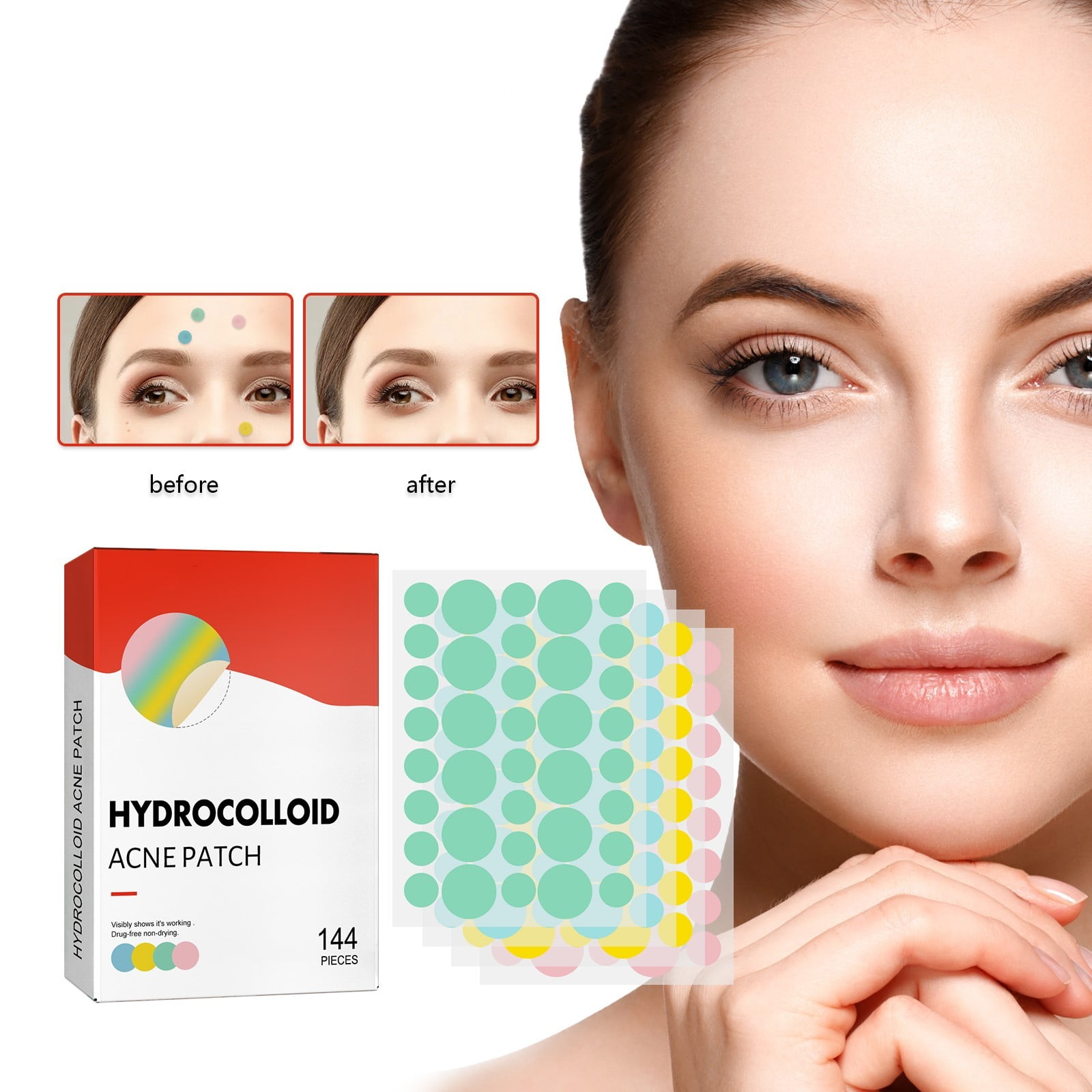 Dlrvadrua Hydrocolloid Acne Patch,Microdarts Nano Patch,Natural Skin ...