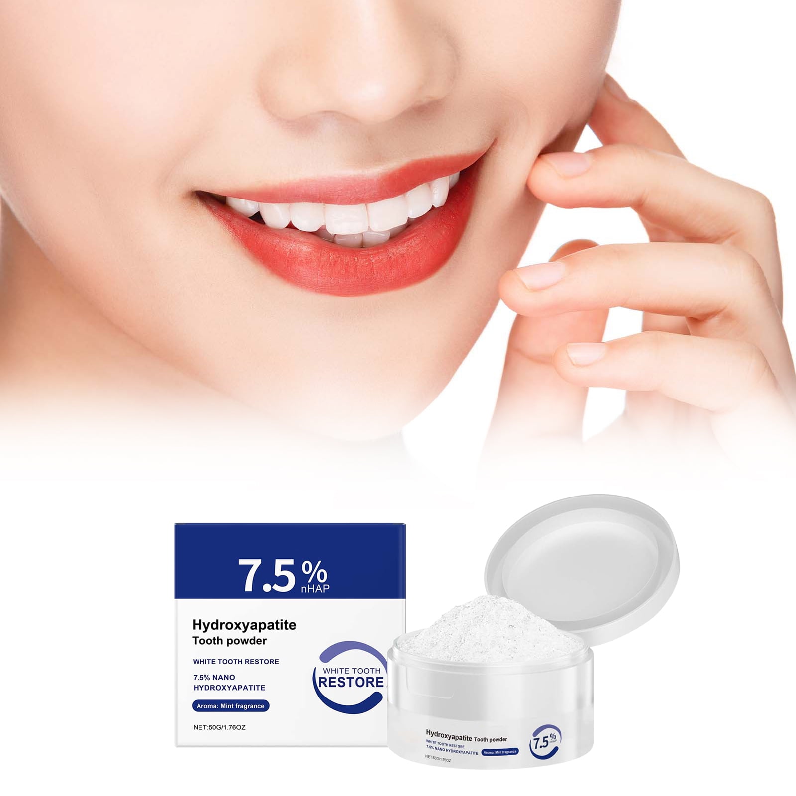 Dlrvadrua Microcrystalline Hydroxyapatite Powder 7.5% Hydroxyapatite Tooth Powder Nano ...