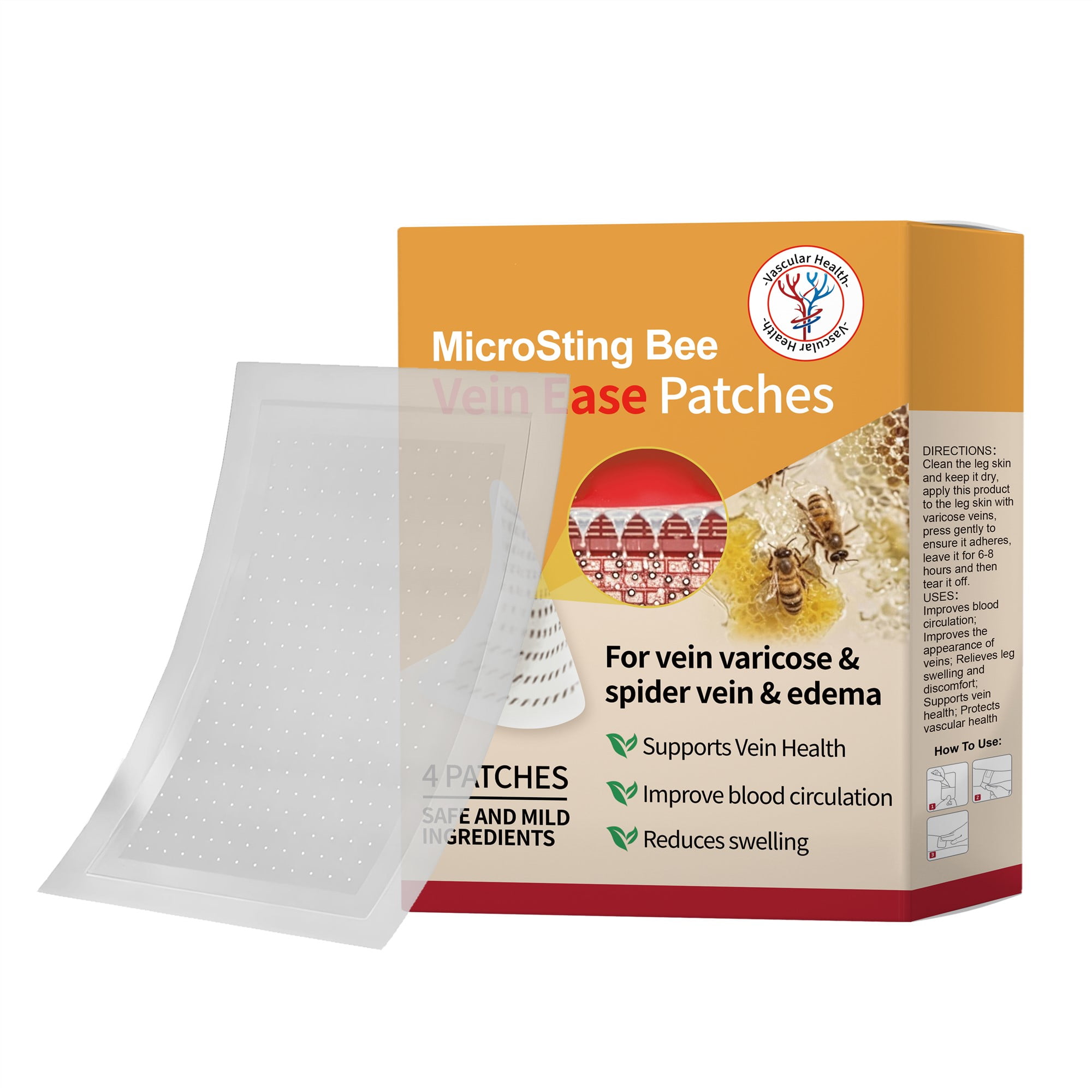 Dlrvadrua Microsting Be e Vein Ease Patchs,Nano Plasters for Varicose ...
