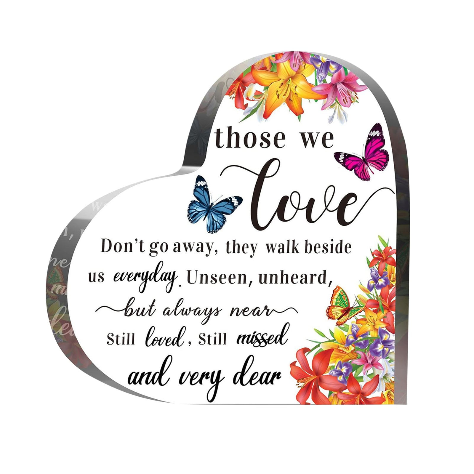Dlrvadrua Sympathy Bereavement Gift Acrylic Heart Memorial Gift for ...