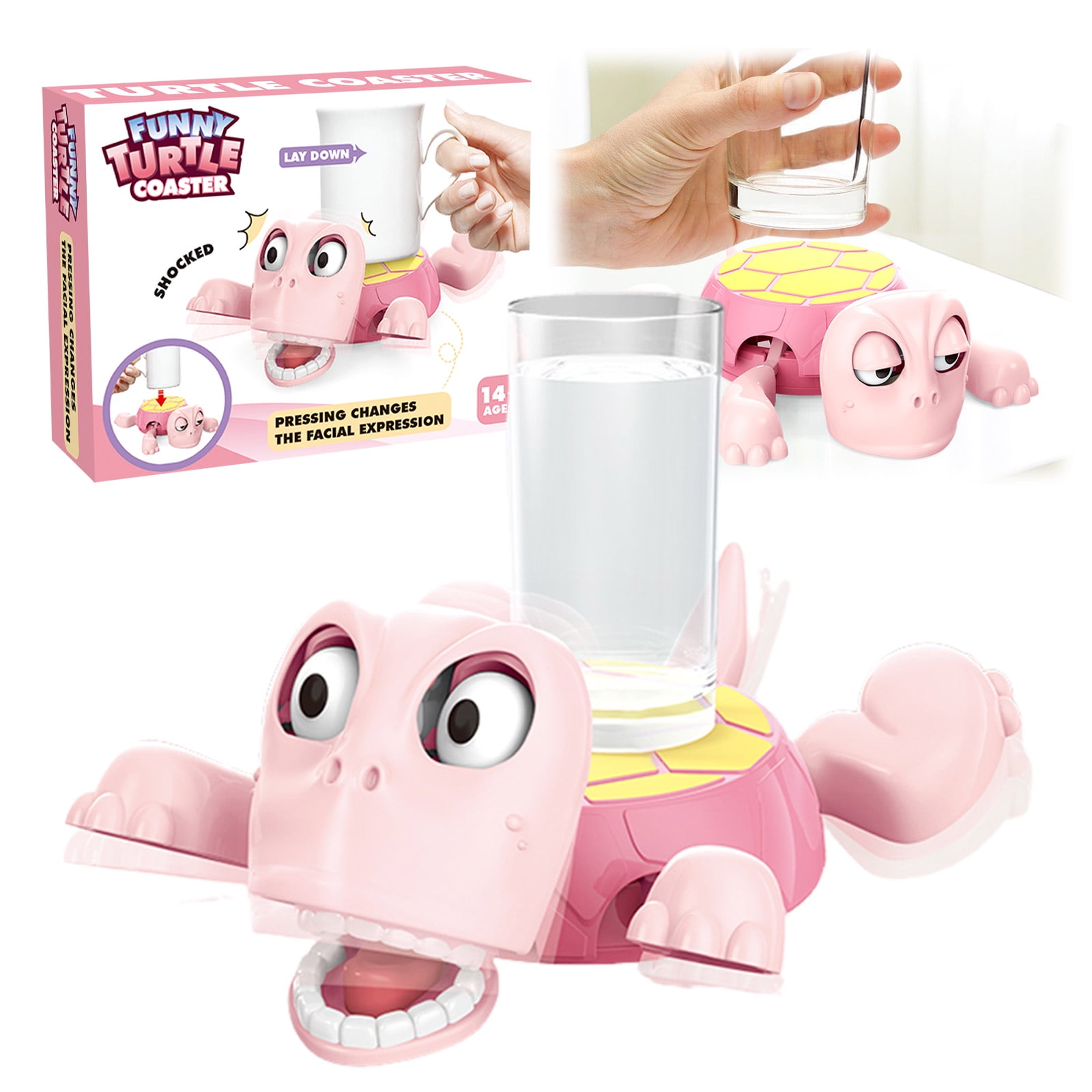 Dlrvadrua Turtle Coaster with Funny Expression when You Put A Glass on ...