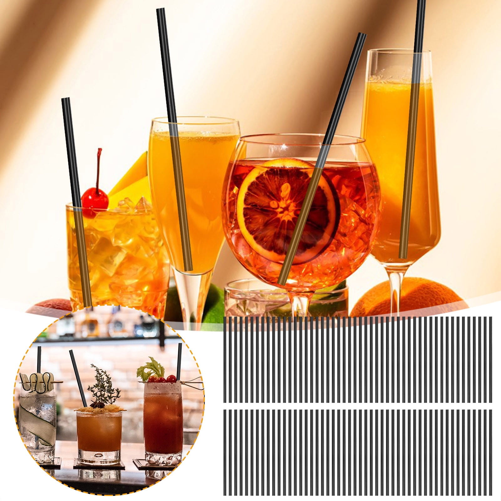 Dmlowu 100Pc 8 Inch Coffee & Cocktail Stirrers/Straws Disposable ...