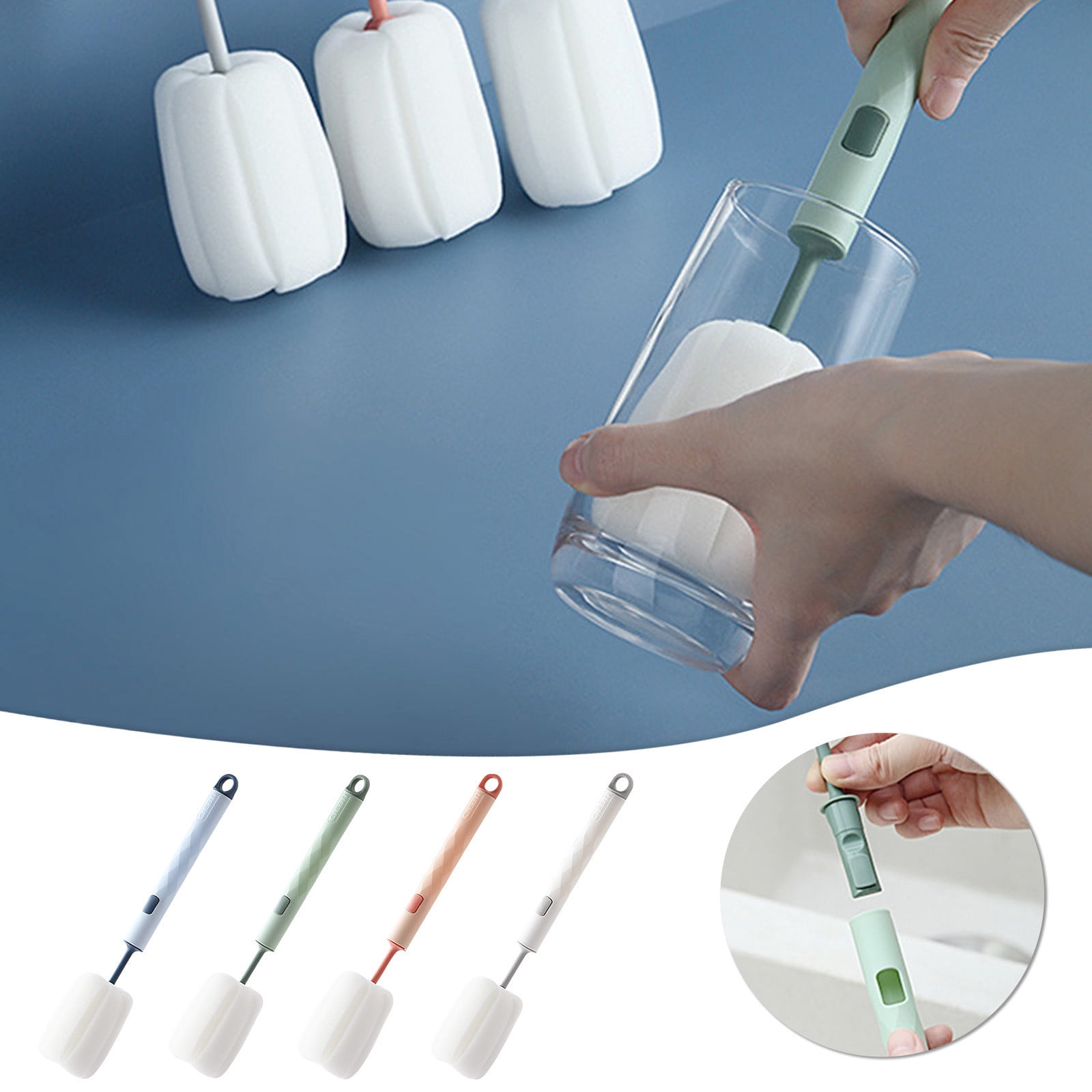 Dmlowu Bottle Brush, Long Handle Water Bottle Scrubbing Brush, Built ...
