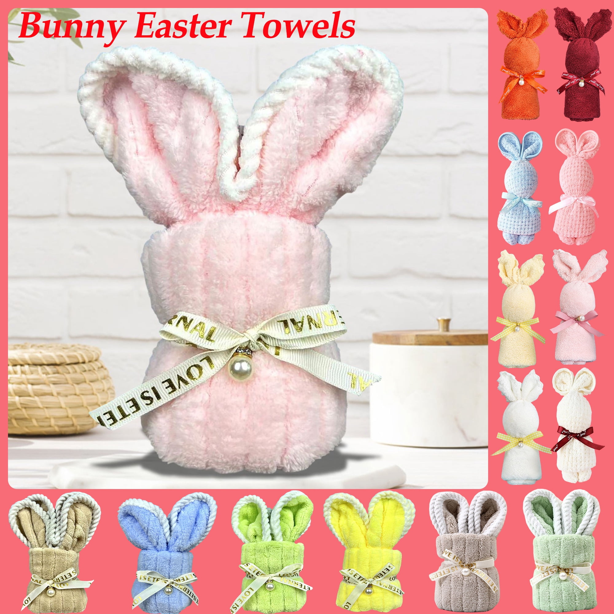 Dmlowu Bunny Bath Towels - Extra Soft Absorbent Easter Decorations ...