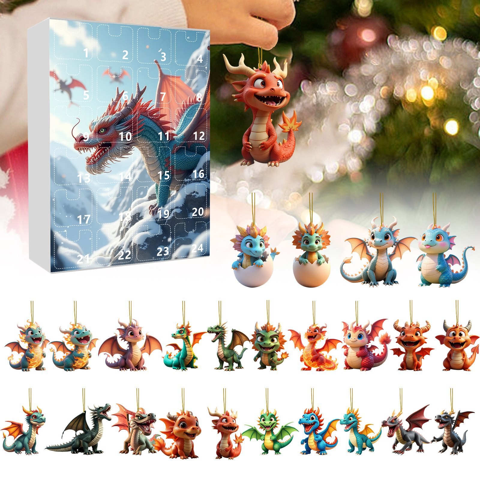 Dmlowu Christmas Advent Calendar 2025 - Dragon Advent Calendar for ...