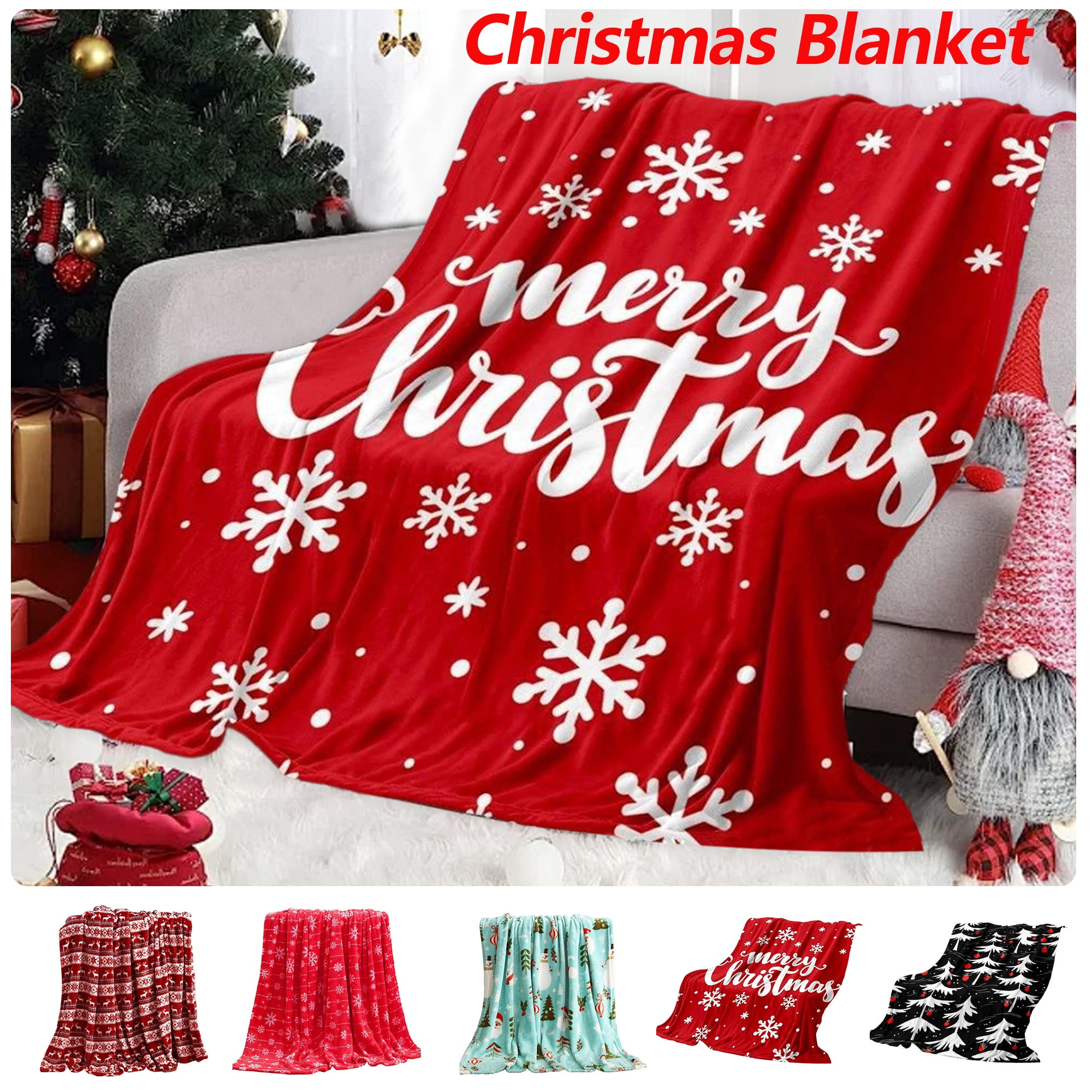 Dmlowu Christmas Blanket - Fluffier Soft Throw Blanket for Couch Sofa ...